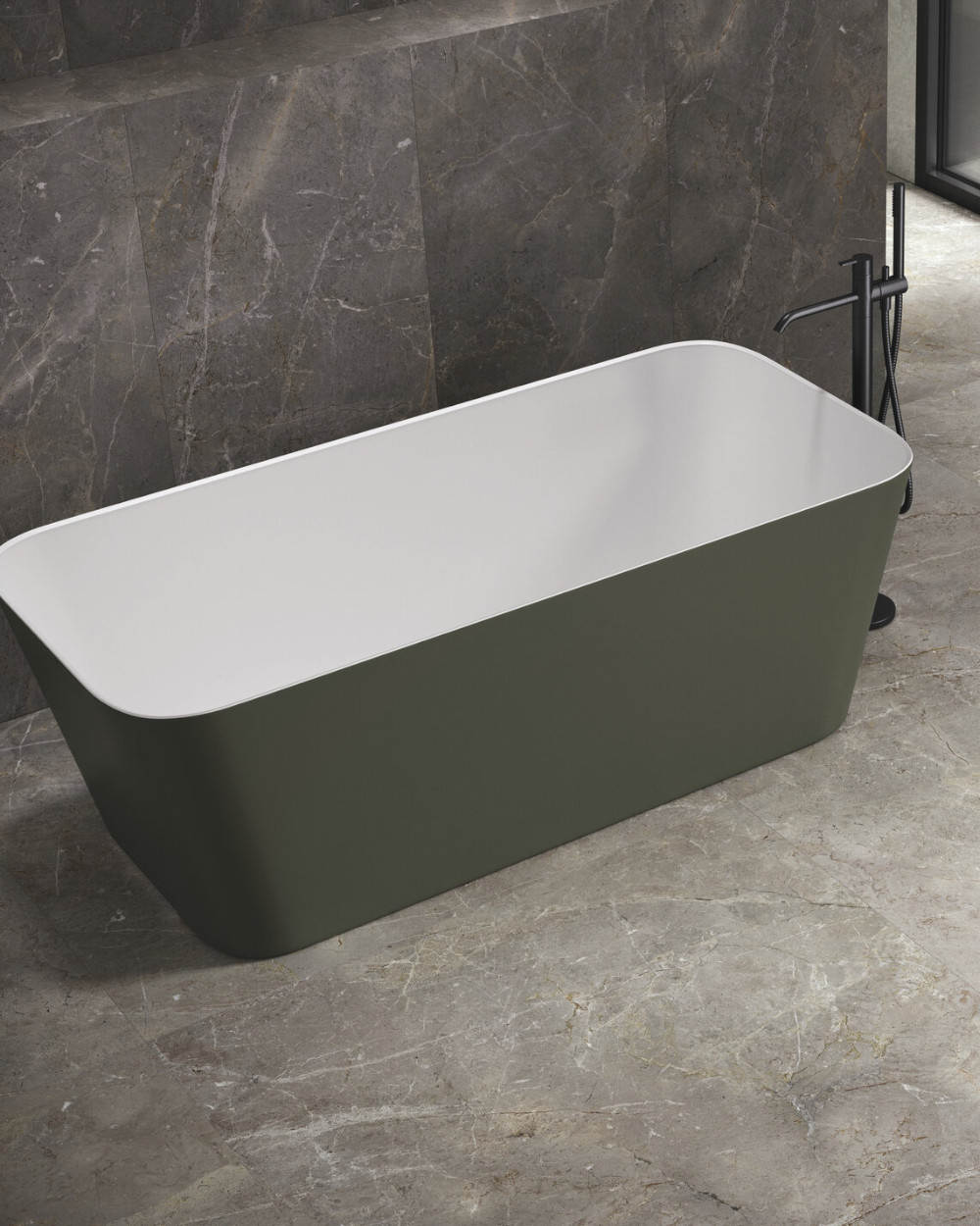 Matte tiles in natural stone look grey 60x120 cm | Beautiful marbling
