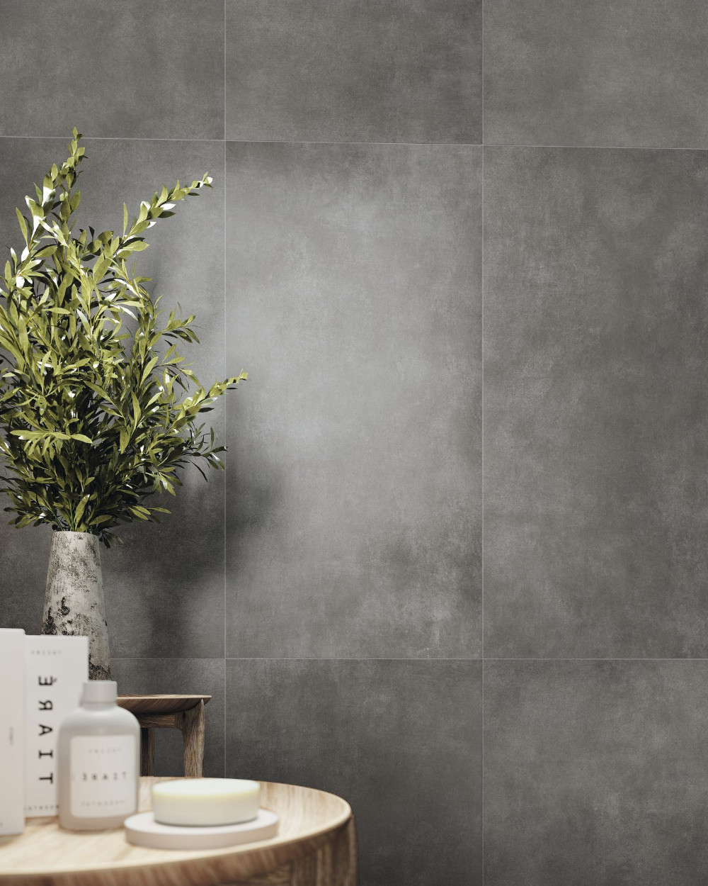 Tile in concrete look coal 60x120 cm | WORK B Coal | SAMPLE SHIPPING